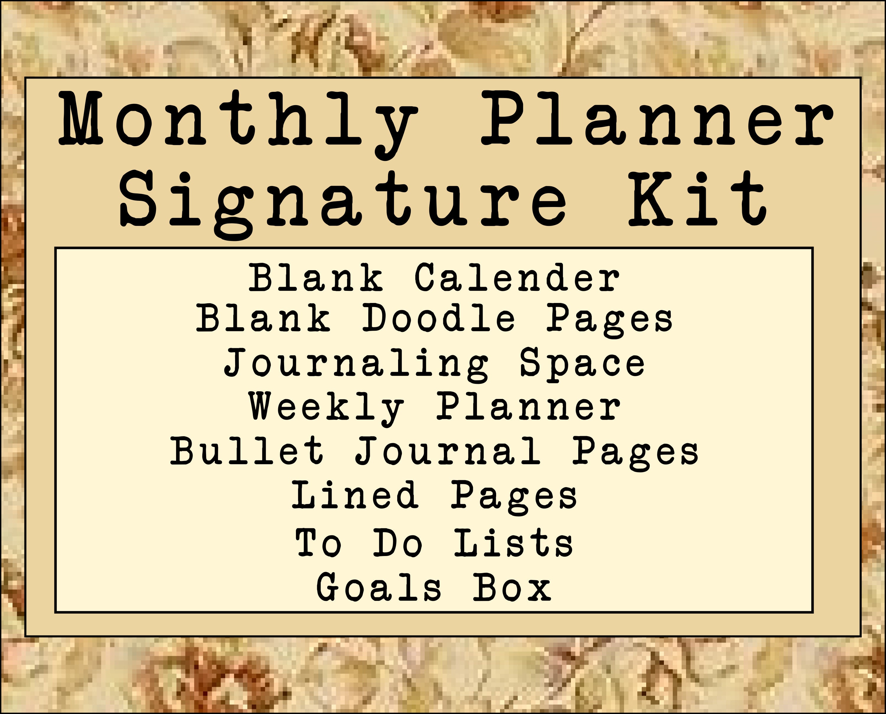Monthly Planner Signature Kit - Great for Junk Journals, Planners ...