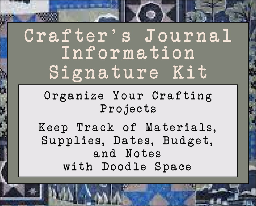 Crafter's Journal Information Signature Kit - Great for Junk Journals ...