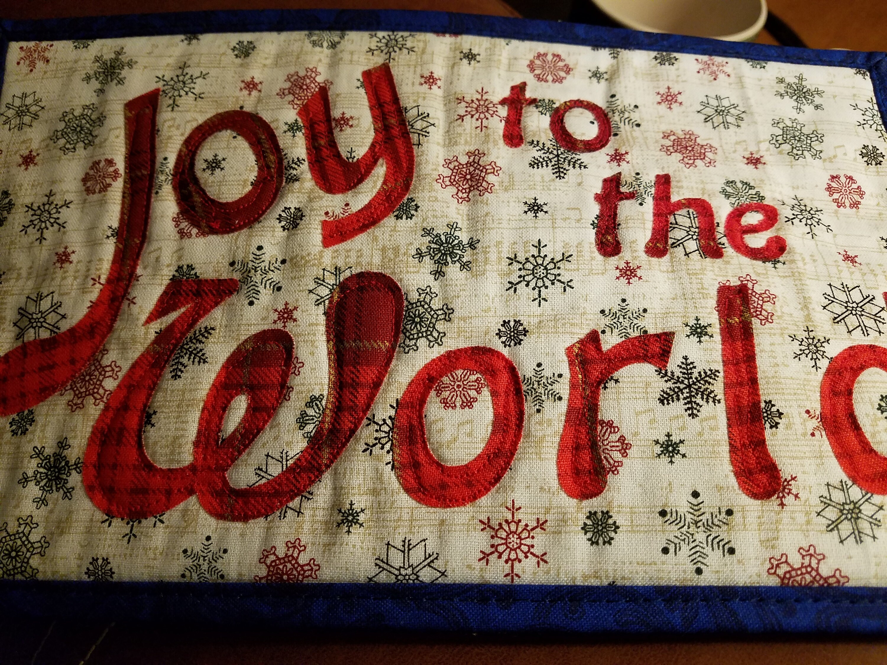 Joy to the World Applique Christmas Mug Rug Pattern 10 | Etsy