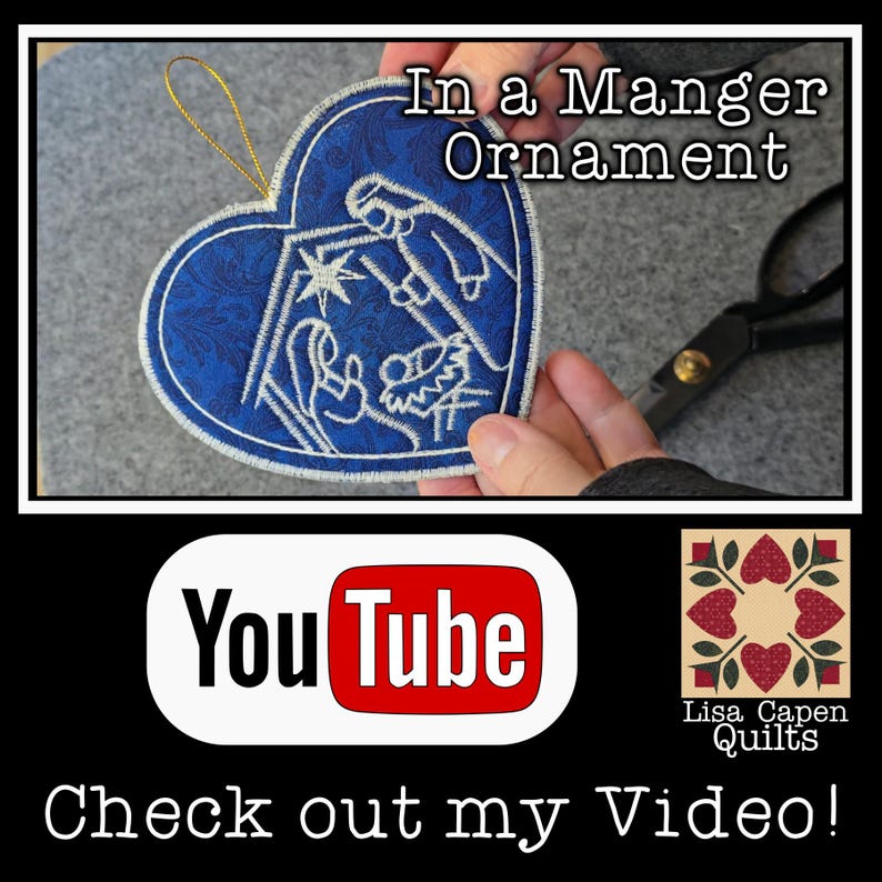 In a Manger – in the Hoop Christmas Ornament by Lisa Capen Quilts - 5x7 ...