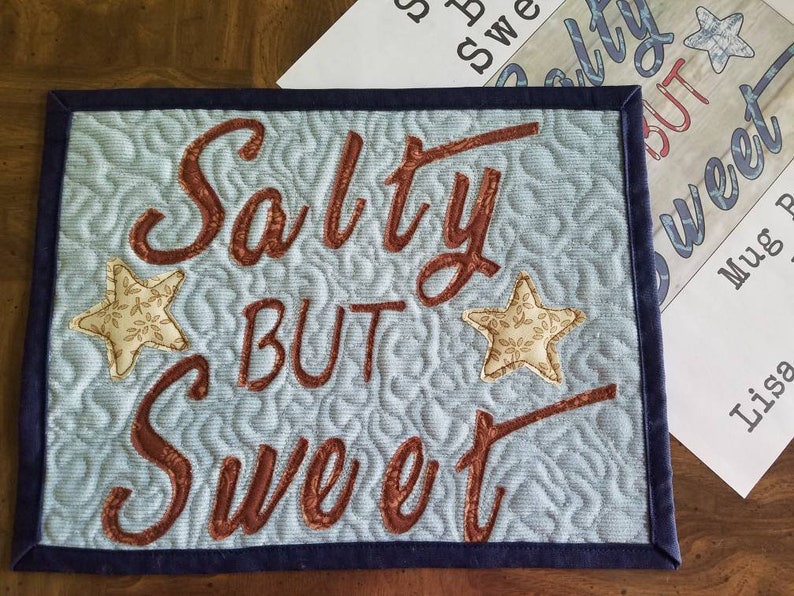 Salty but Sweet Nautical Beachy Applique Mug Rug Pattern by - Etsy