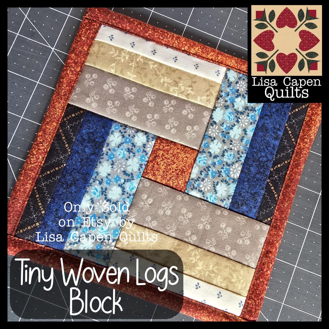 Tiny Woven Logs Quilt Block - Paper Piecing - 7" Finished Size ...