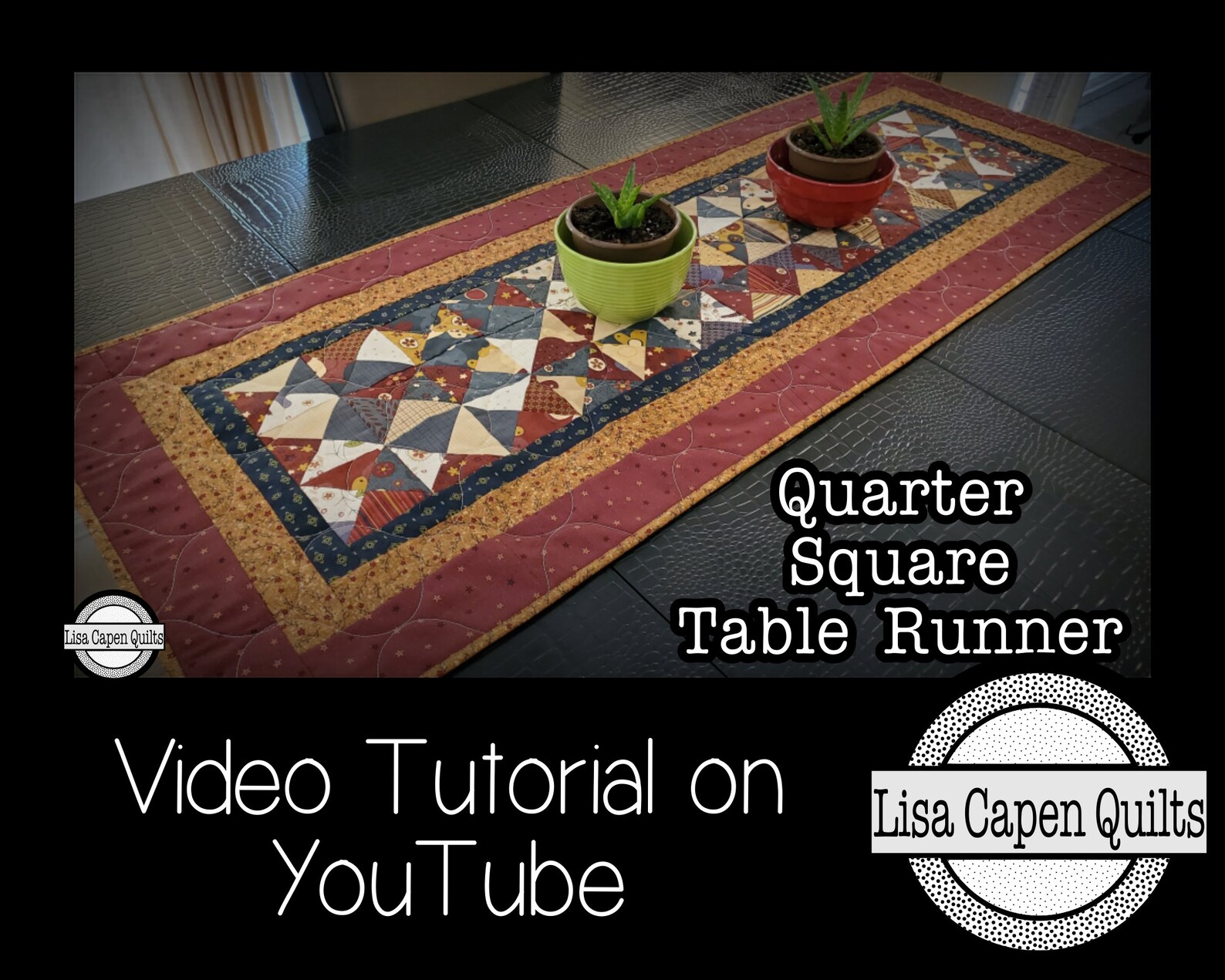 Quarter Square Table Runner - Charm Pack Friendly - Instant PDF Pattern ...