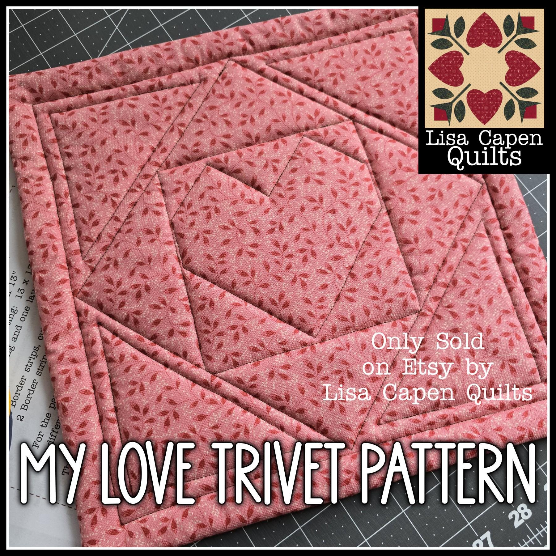 MY LOVE Heart Trivet or Mini Quilt - Paper Piecing Project Instant PDF ...