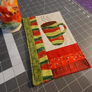 Coffee or Tea Mug Rug Quilt as You Go Pattern - 9" X 6" - Instant PDF ...