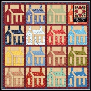Tiny House Quilt Block - Paper Piecing Project - 7" Finished Size ...