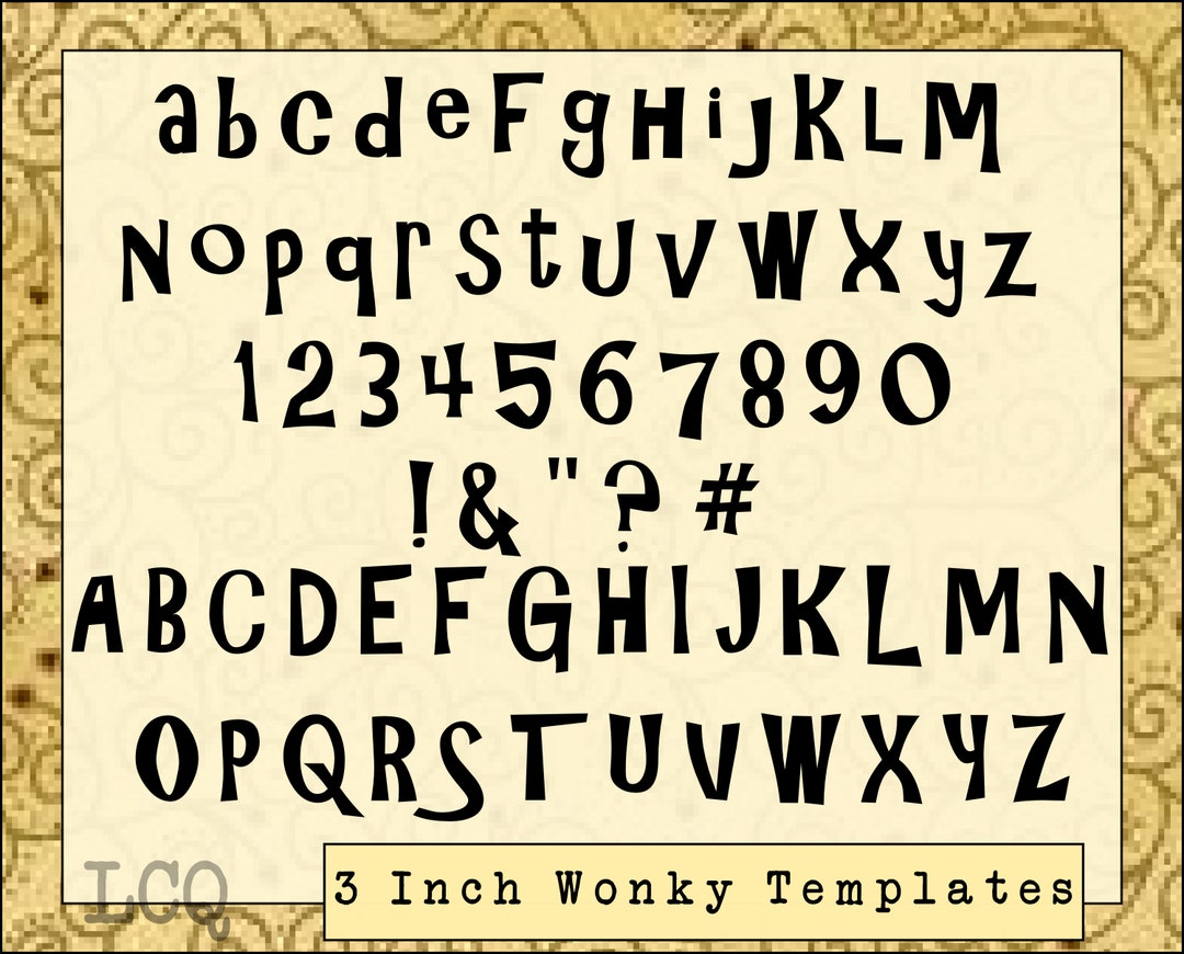 3 Inch Wonky Template Letters and Numbers - Upper Case and Lower Case ...