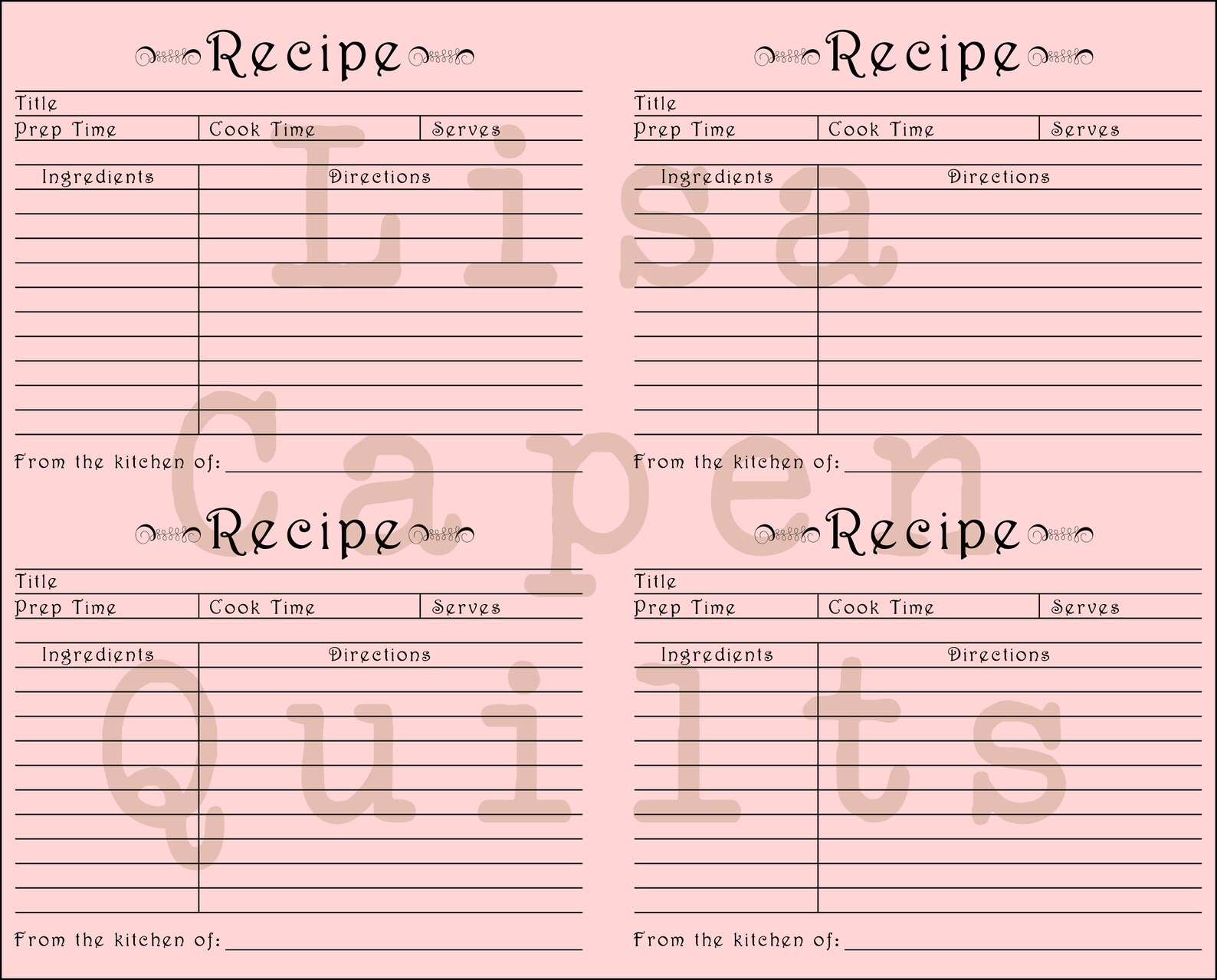 Recipe Cards and Journaling Tags 2 PDF Instant Downloads - Etsy