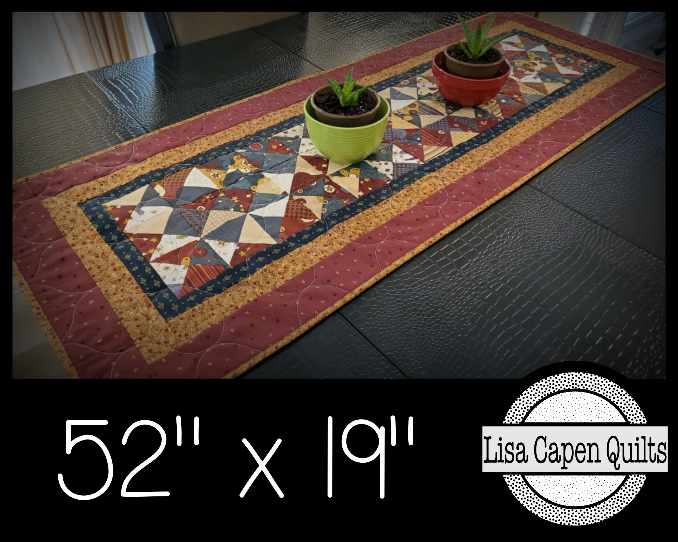 Quarter Square Table Runner - Charm Pack Friendly - Instant PDF Pattern ...