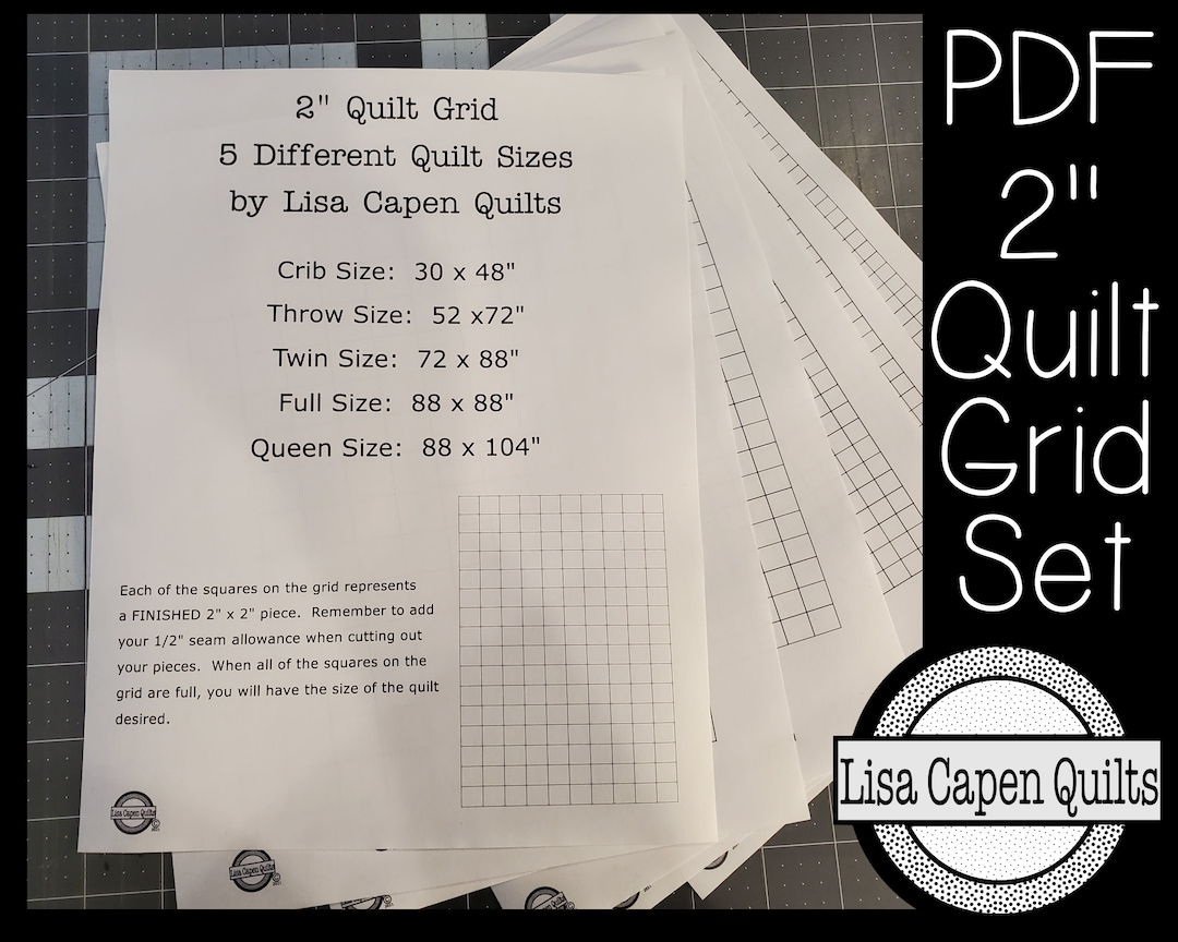 Quilters Graph Paper - 2" Grid Set Plan Your Quilt Today! Great for ...