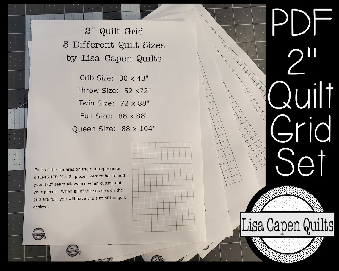 Quilters Graph Paper - 2" Grid Set Plan Your Quilt Today! Great for ...