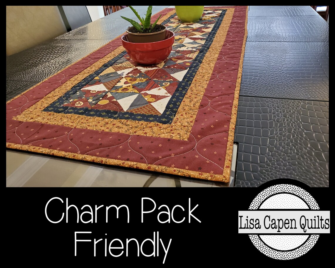 Quarter Square Table Runner - Charm Pack Friendly - Instant PDF Pattern ...