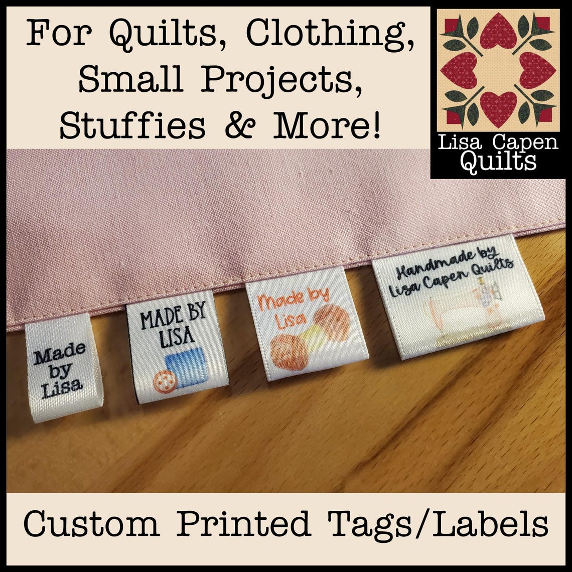 30 Custom Printed Fabric Tags for Quilts, Clothing - Etsy