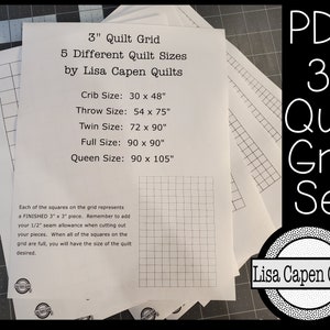 Quilters Graph Paper - 3" Grid Set Plan Your Quilt Today! Great for ...