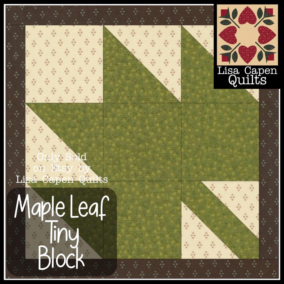 Maple Leaf Quilt Block - Paper Piecing - 7" Finished Size - Instant PDF ...