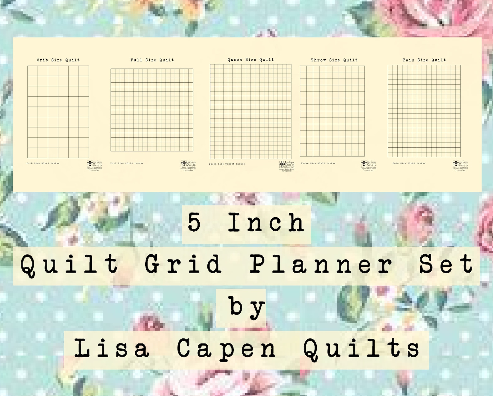 Quilters Graph Paper - Instant Printable Download - 5 Inch Grid and 5 ...