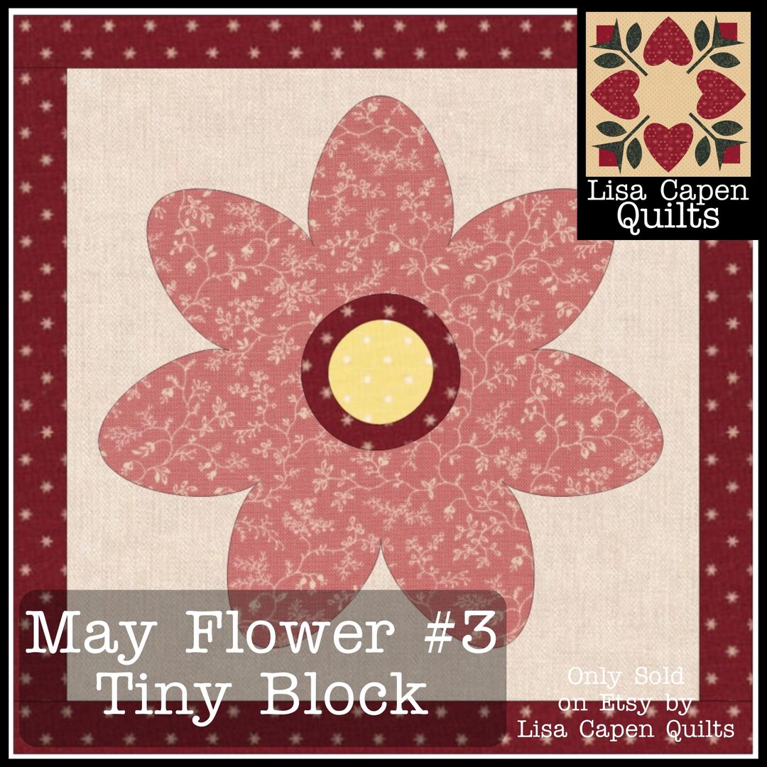 May Flower #3 Quilt Block - Applique - 7" Finished Size - PDF AND SVG ...