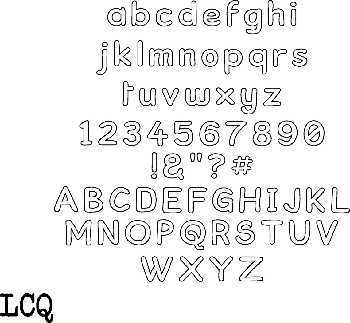 2 Inch Simple Template Letters and Numbers Upper Case and | Etsy