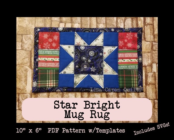 Star Bright Applique Christmas Mug Rug Pattern Without | Etsy