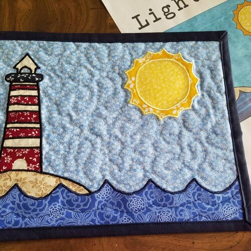 Beach Life Nautical Beachy Applique Mug Rug Pattern by Lisa - Etsy