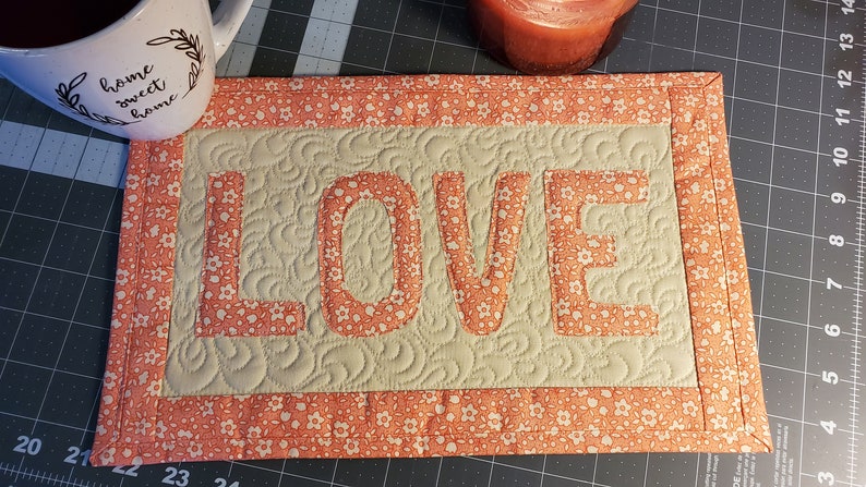 Easy LOVE Applique Mugrug Pattern Instant PDF Pattern - Etsy