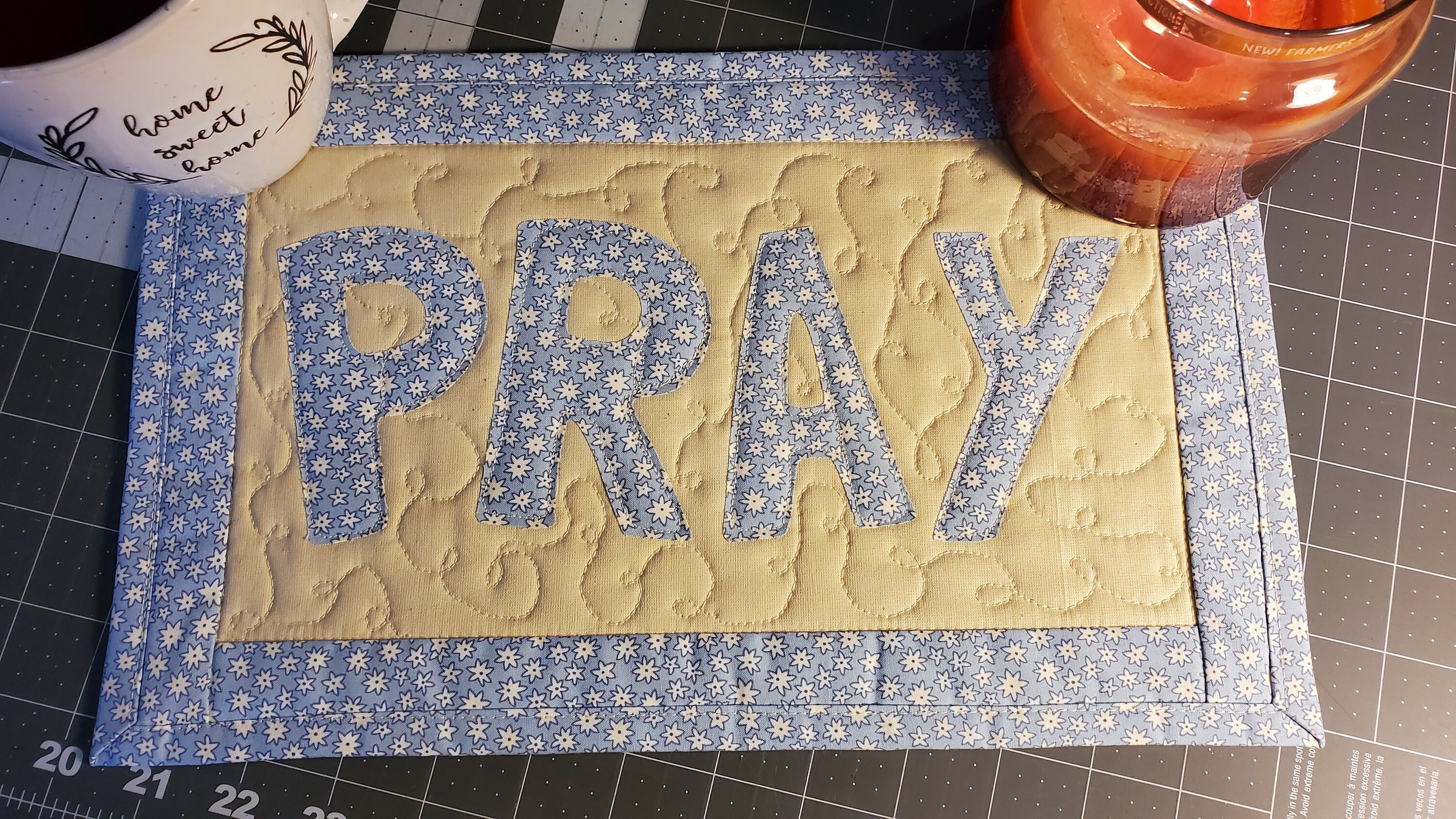 Easy PRAY Applique Mugrug Pattern Instant PDF Pattern | Etsy
