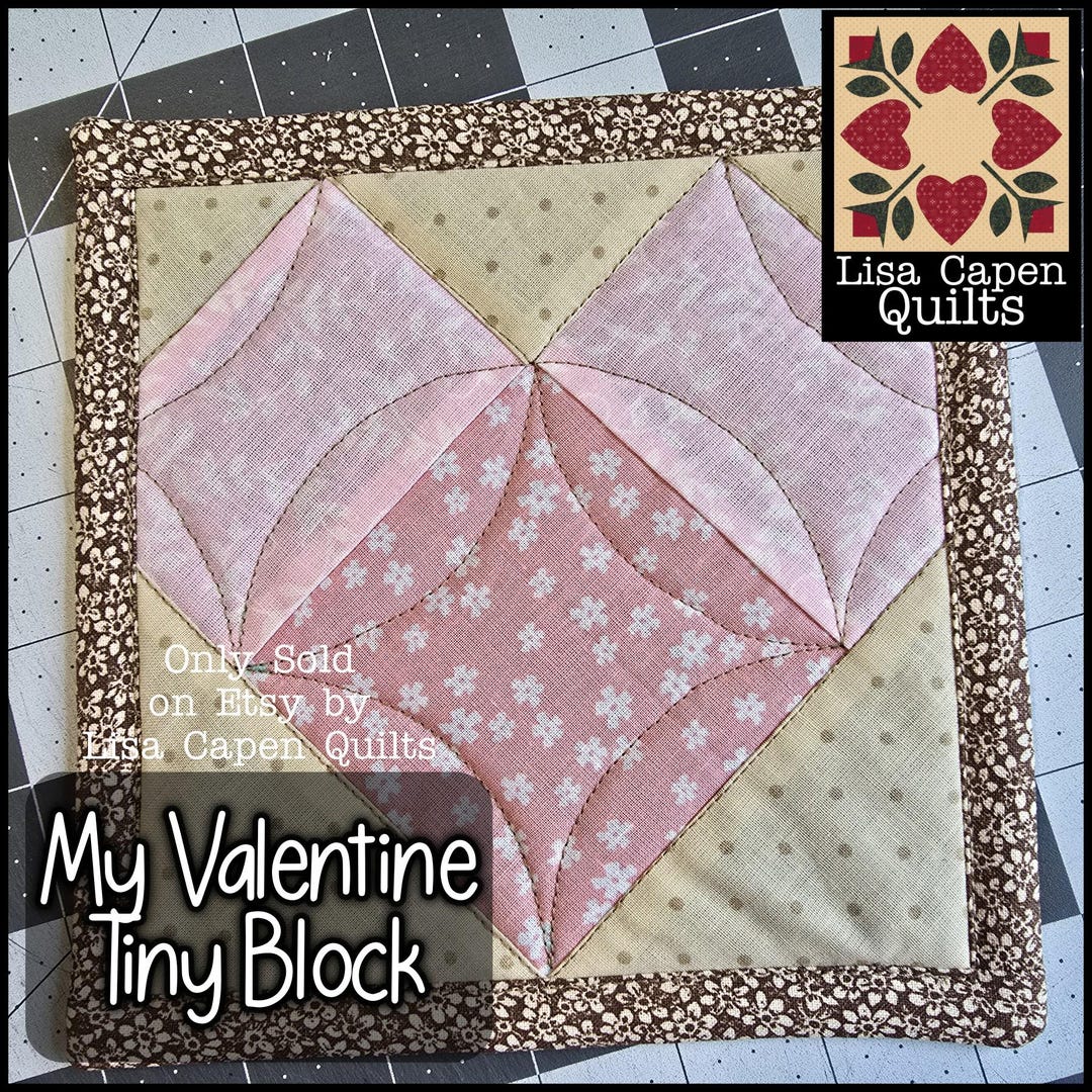 My Valentine Quilt Block - Paper Piecing - 7" Finished Size - Instant ...