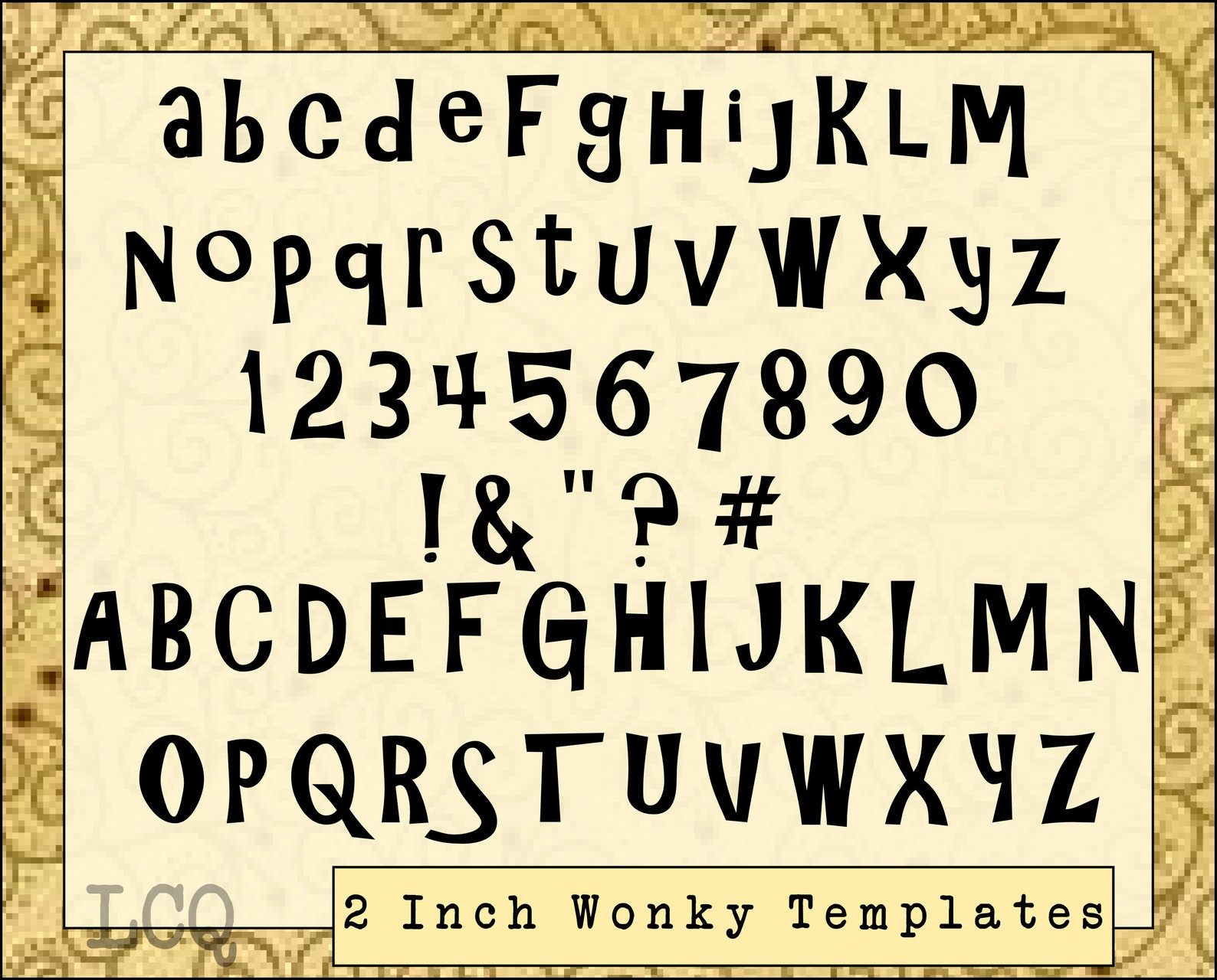 2 Inch Wonky Template Letters and Numbers Upper Case and - Etsy