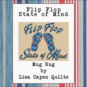 Flip Flop State of Mind Nautical Beachy Applique Mug Rug Pattern by ...