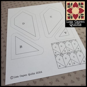 Heart Trivet or Mini Quilt - Paper Piecing Project Instant PDF Download ...