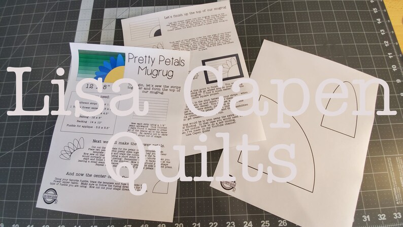 Pretty Petals Mugrug Pattern by Lisa Capen Quilts - 12 X 8" - Instant ...