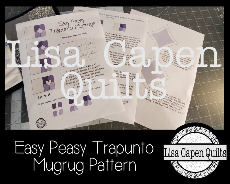 Easy Peasy Trapunto Mugrug Pattern by Lisa Capen Quilts 4 | Etsy