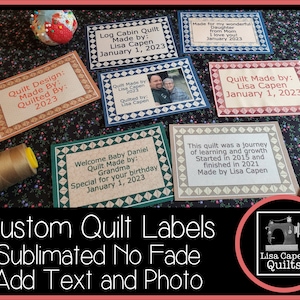 Bordered Custom Quilt Label - Handmade Sublimated Label - 6" X 4 ...