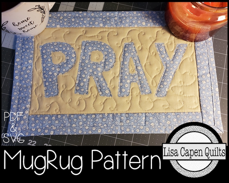 Easy PRAY Applique Mugrug Pattern Instant PDF Pattern - Etsy