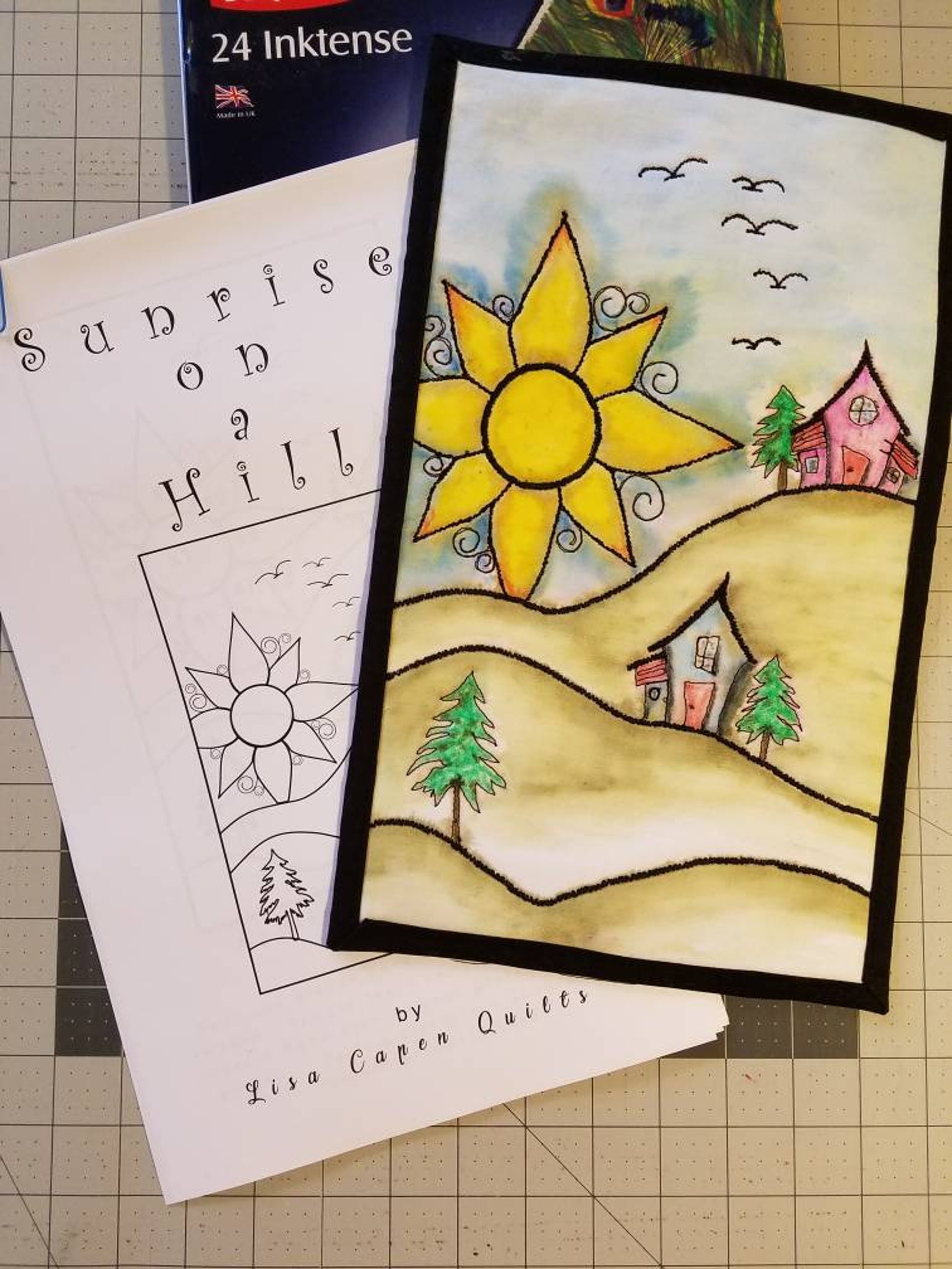 Sunrise on a Hill - Small Art Quilt by Lisa Capen Quilts Applique ...