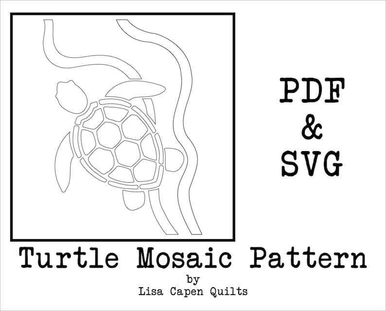Turtle Mosaic Pattern Instant Download SVG and PDF Great for Art Quilts ...