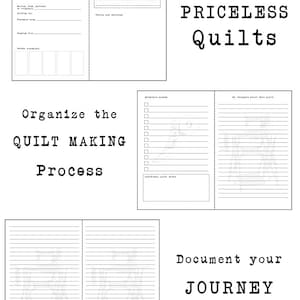 Quilt Planner Journal Page Kit - Designed for Quilter's by a Quilter ...