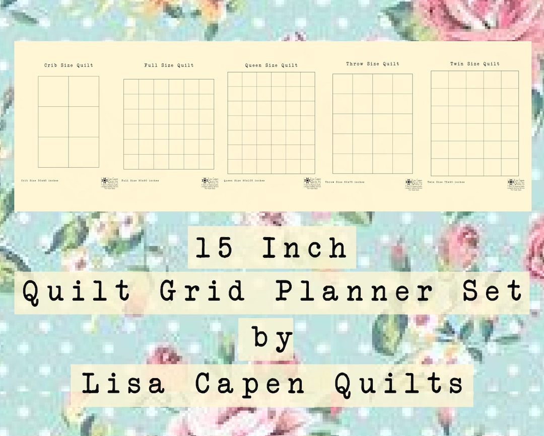 Quilter's Graph Paper – 15 Inch Grid, 5 Quilt Sizes (instant PDF ...
