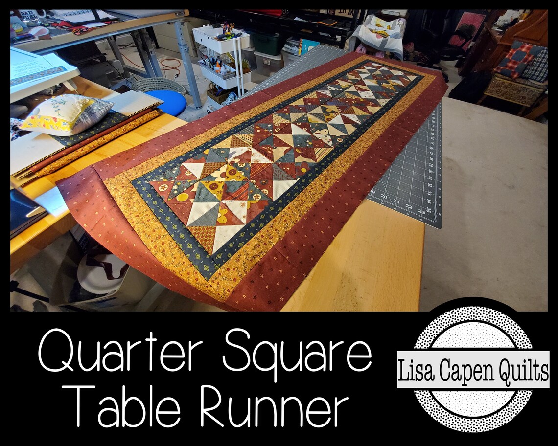 Quarter Square Table Runner - Charm Pack Friendly - Instant PDF Pattern ...