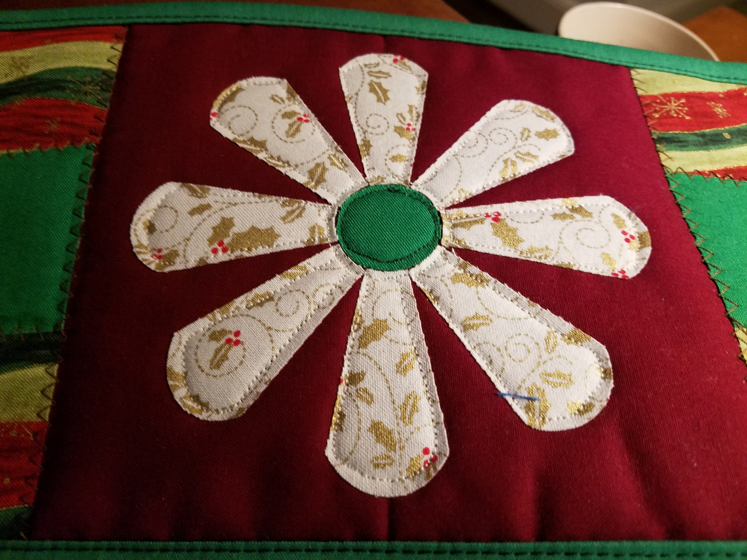 Christmas Dresden Applique Mug Rug Pattern Without Piecing | Etsy