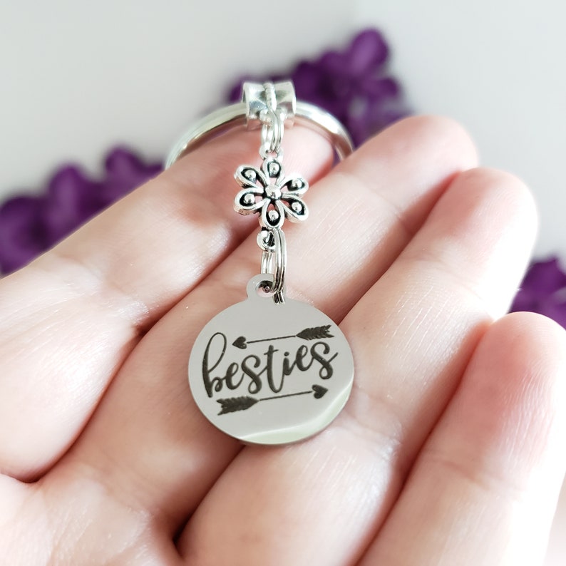 Besties Keychain Best Friend Keychain - Etsy