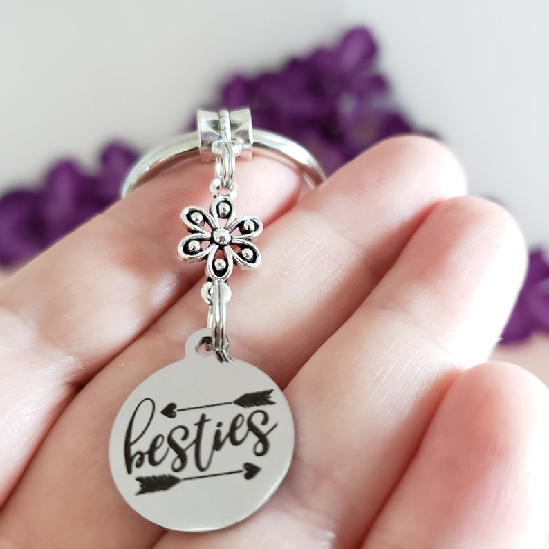 Besties Keychain Best Friend Keychain - Etsy