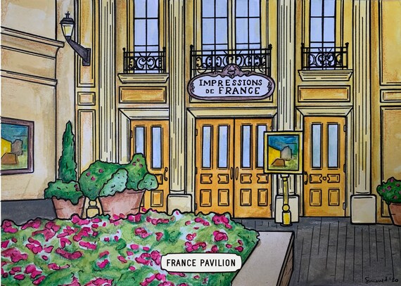 Epcot France Pavillion Print | Etsy
