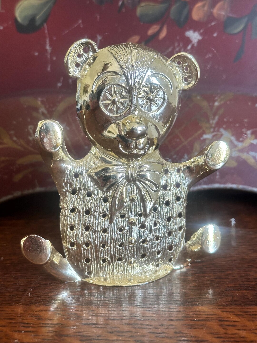 Vintage 1970s Gold Metal Teddy Bear Earring Holder by Torino Jewelry - Etsy