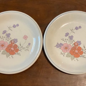 Vintage Pastel Floral Stoneware Ceramic Dinner Plate Mexico Rare Prima ...