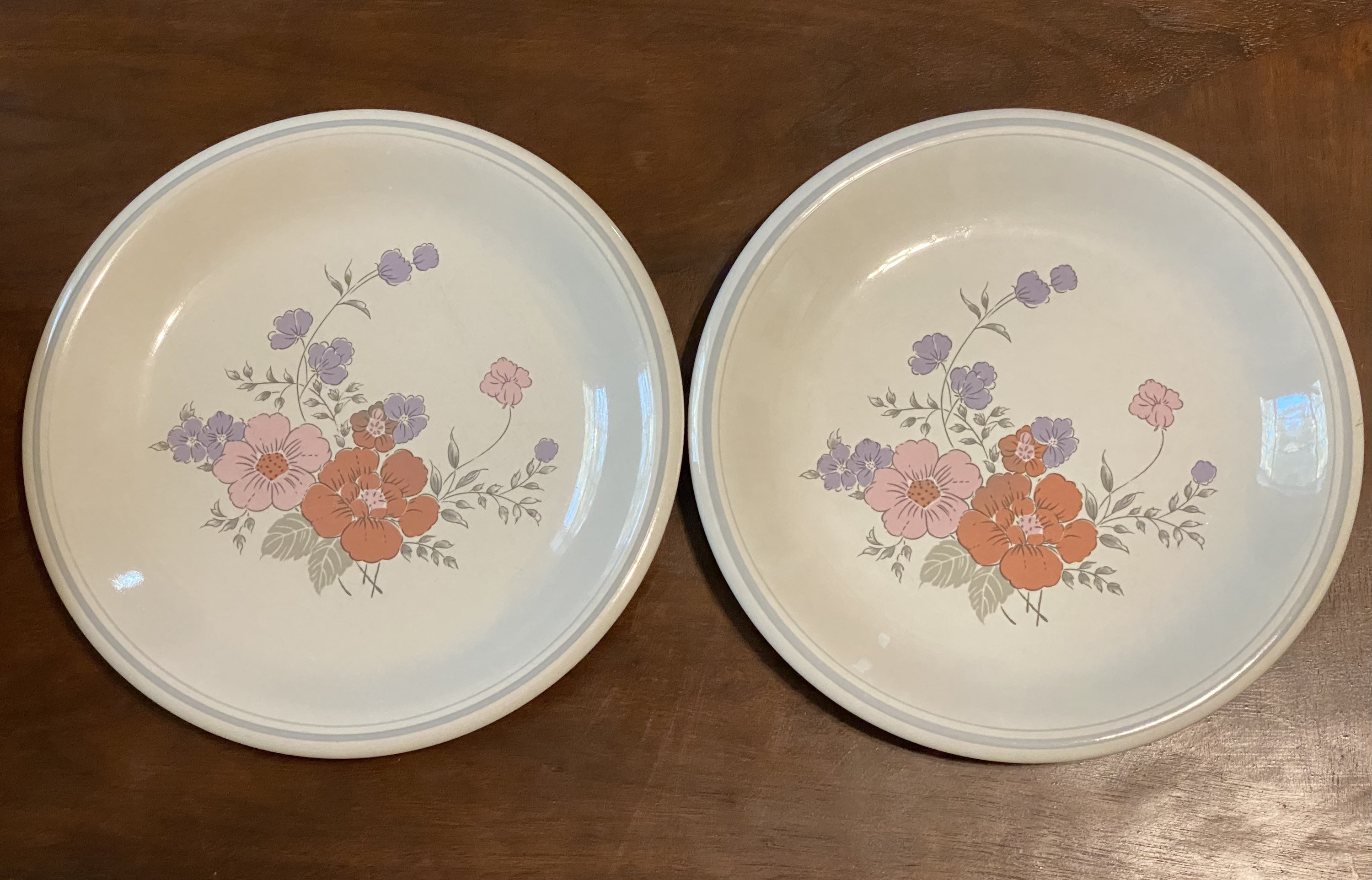 Vintage Pastel Floral Stoneware Ceramic Dinner Plate Mexico - Etsy