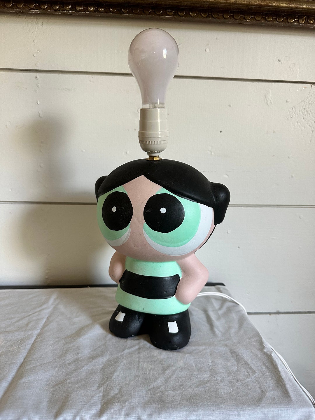 Vintage Ceramic Powerpuff Girls Buttercup Lamp and Coin Piggy Bank ...