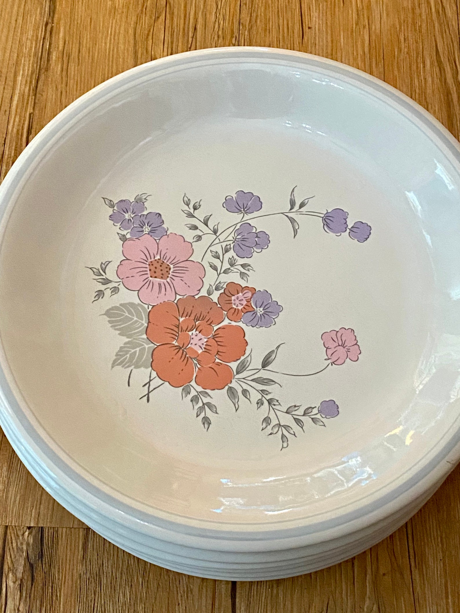 Vintage Pastel Floral Stoneware Ceramic Dinner Plate Mexico - Etsy