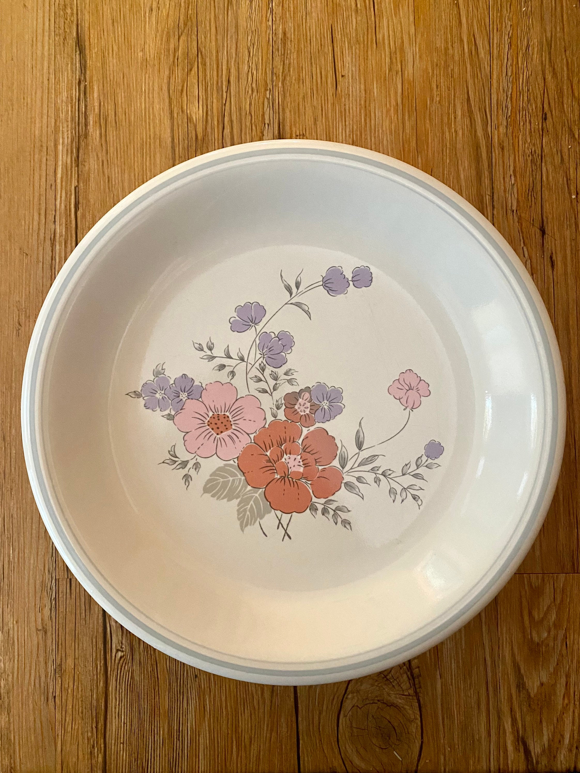 Vintage Pastel Floral Stoneware Ceramic Dinner Plate Mexico - Etsy