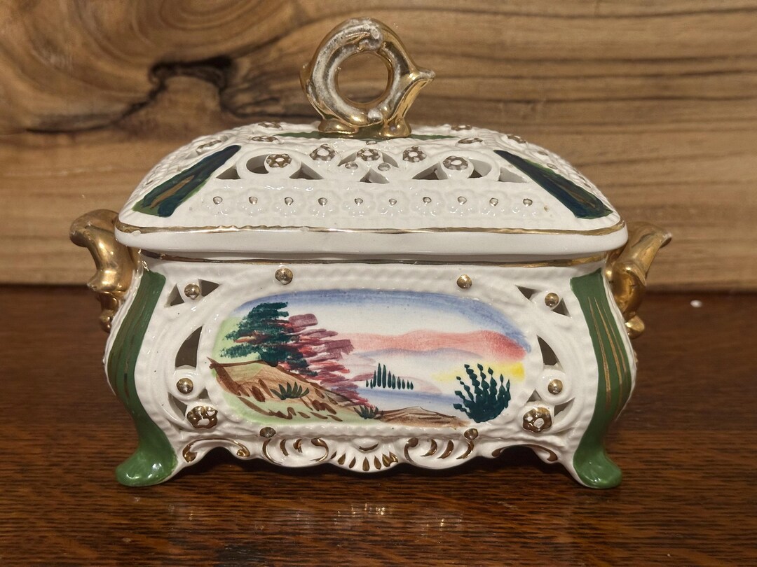 Vintage Porcelain Capodimonte Hand Painted Italian Style Jewelry or ...
